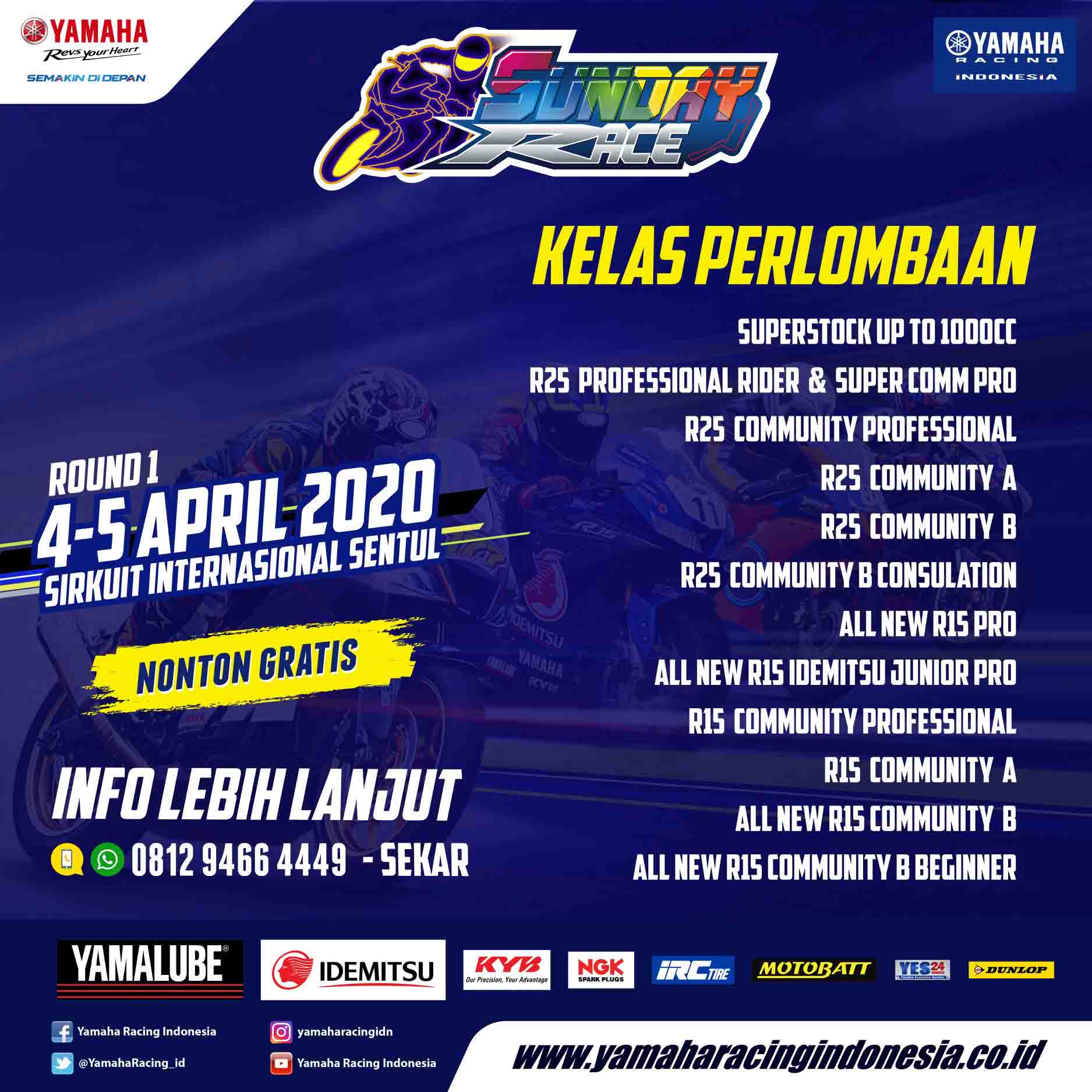 Jelang Yamaha Sunday Race 2020 Sentul : Kok Tidak Ada Logo Sponsor ...