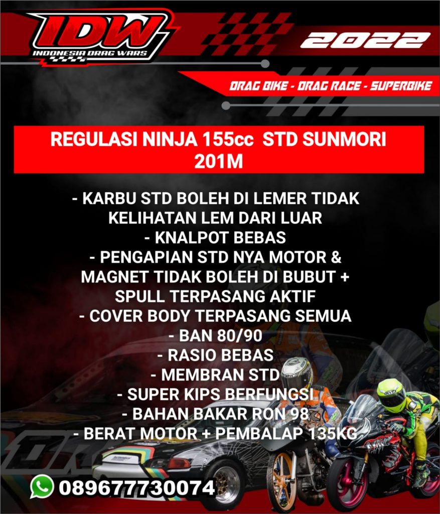 Indonesia Drag Wars 2022 Seri 1 : Ini Dia Regulasi Ninja 155cc Standar ...