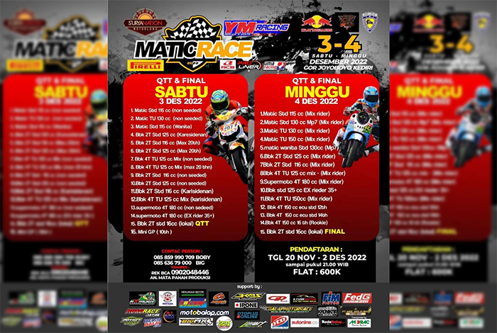 Bakal Digelar 2 Hari, Ini Layout Dan Jadwal Matic Race Kediri ...