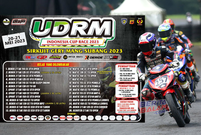 Tengok Nih, UDRM Indonesia Cup Race 2023 Bakal Banjir Hadiah Dan Siap ...