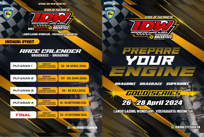 Gold Series IDW Racertees Ekitoyama 2024 Digelar 5 Seri, Berikut Jadwal Lengkapnya - BeritaBalap.com