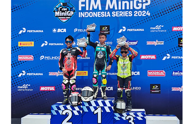Kenzie Akbar Podium ke-3 Race 1 MiniGP-0 160 di Round 3 FIM MiniGP Indonesia-Subang, Klasemen ke ...