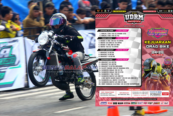 UDRM Drag Bike 201 M 2026 Serang (24-25 Jan) : Hadir Tantangan Rp 30 ...